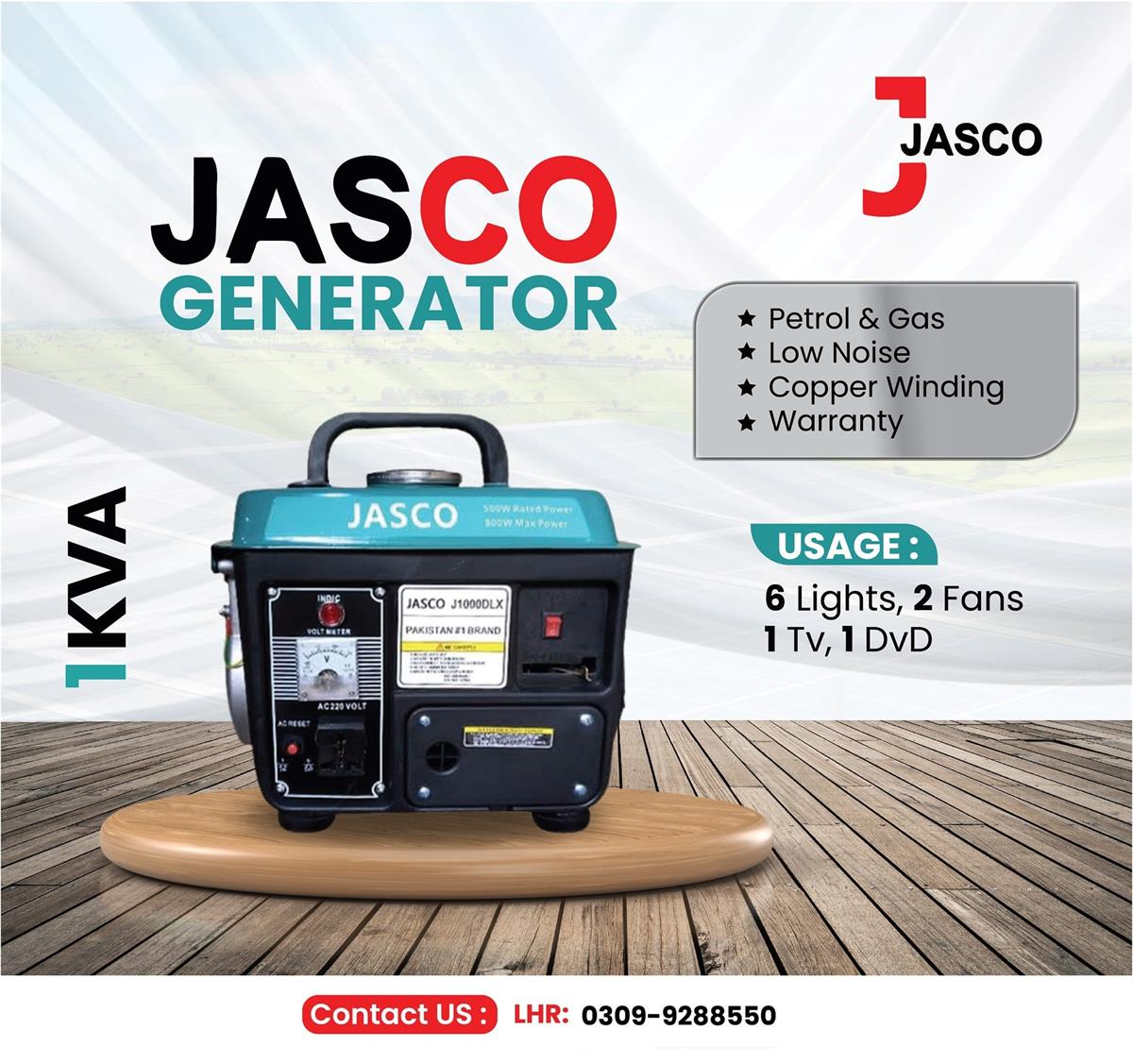 Jasco Generator 1 KVA - Green Series J1000s in Pakistan for Rs. 47500. ...