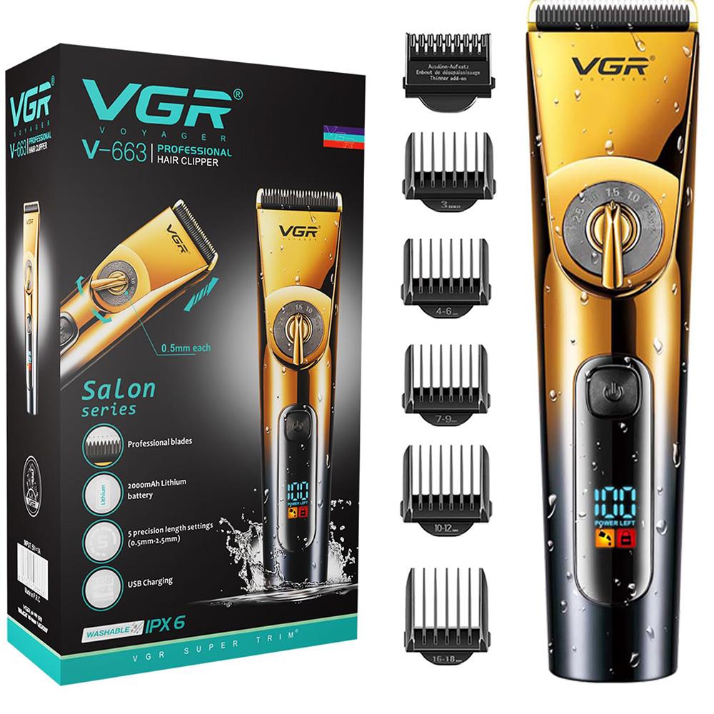 VGR V-663 Professional Hair Clipper, IPx6 Fully Waterproof, Salon Trimmer for men