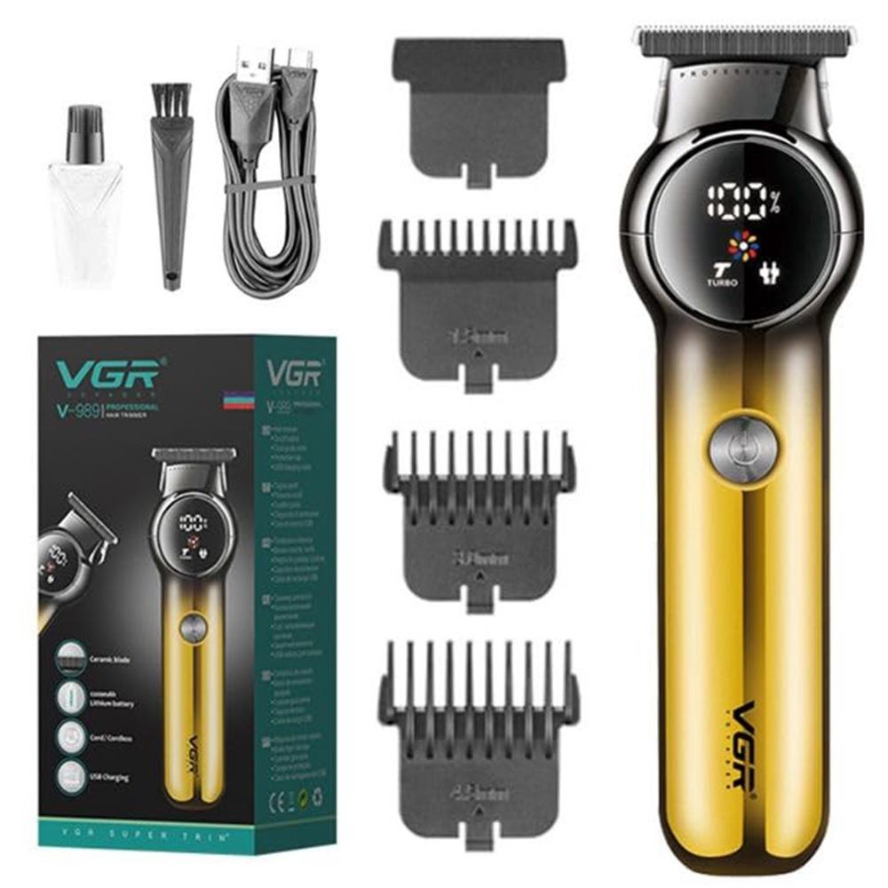 VGR V-989 Pro Li Outliner Rechargeable Electric Cordless Hair Clippers with Digital Display ...