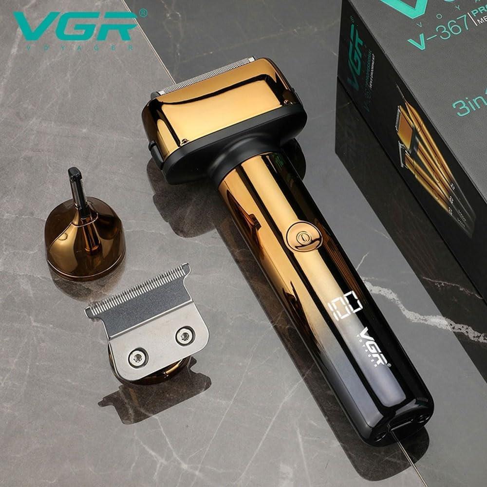 VGR 3 IN 1 Hair Cutting Machine Hair Trimmer LED Display Electric Rechargeable Beard Shaver ...