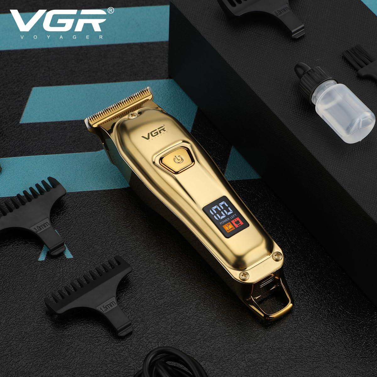 VGR V-965 Professional Hair Trimmer for Men - Cord/Cordless, Precision T-Blade, LED Display ...