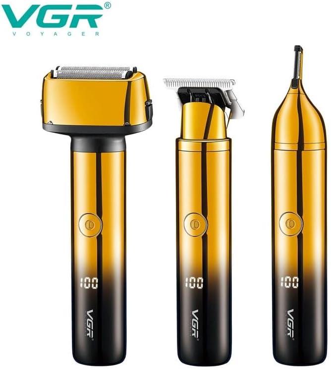 VGR 3 IN 1 Hair Cutting Machine Hair Trimmer LED Display Electric Rechargeable Beard Shaver ...