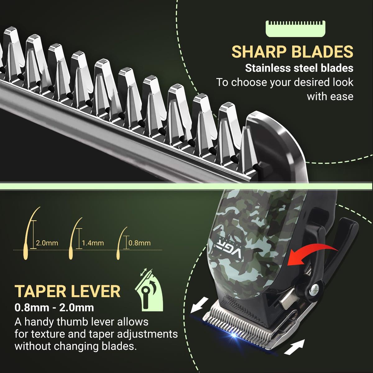 VGR VL-665 Professional Limited Edition Hair Clipper – Cordless/Corded ...