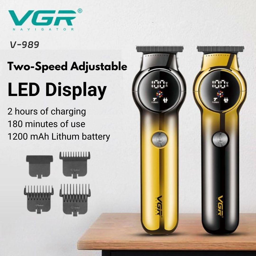 VGR V-989 Pro Li Outliner Rechargeable Electric Cordless Hair Clippers with Digital Display ...