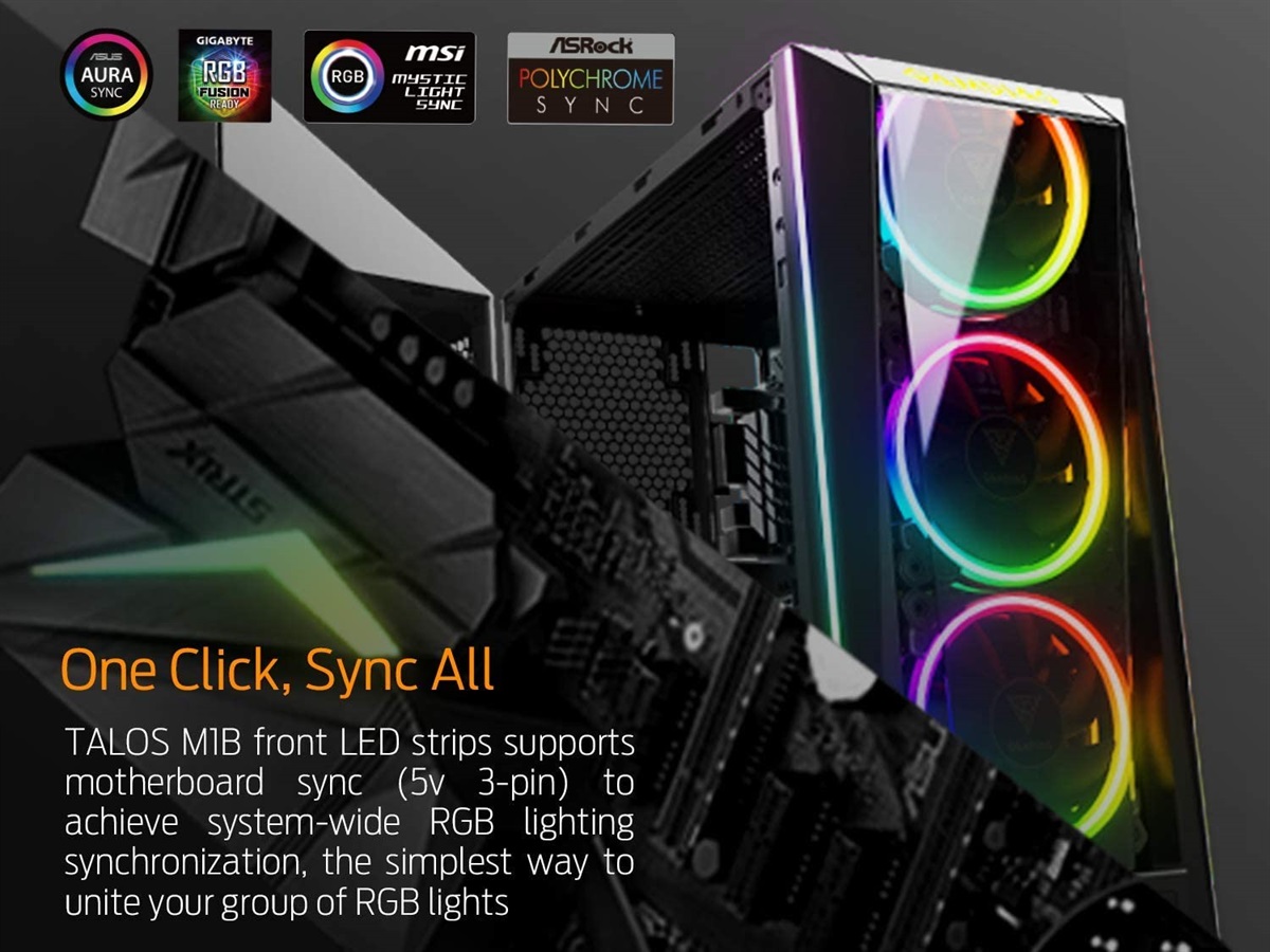 GAMDIAS RGB Gaming Mid-Tower Case (TALOS M1B)