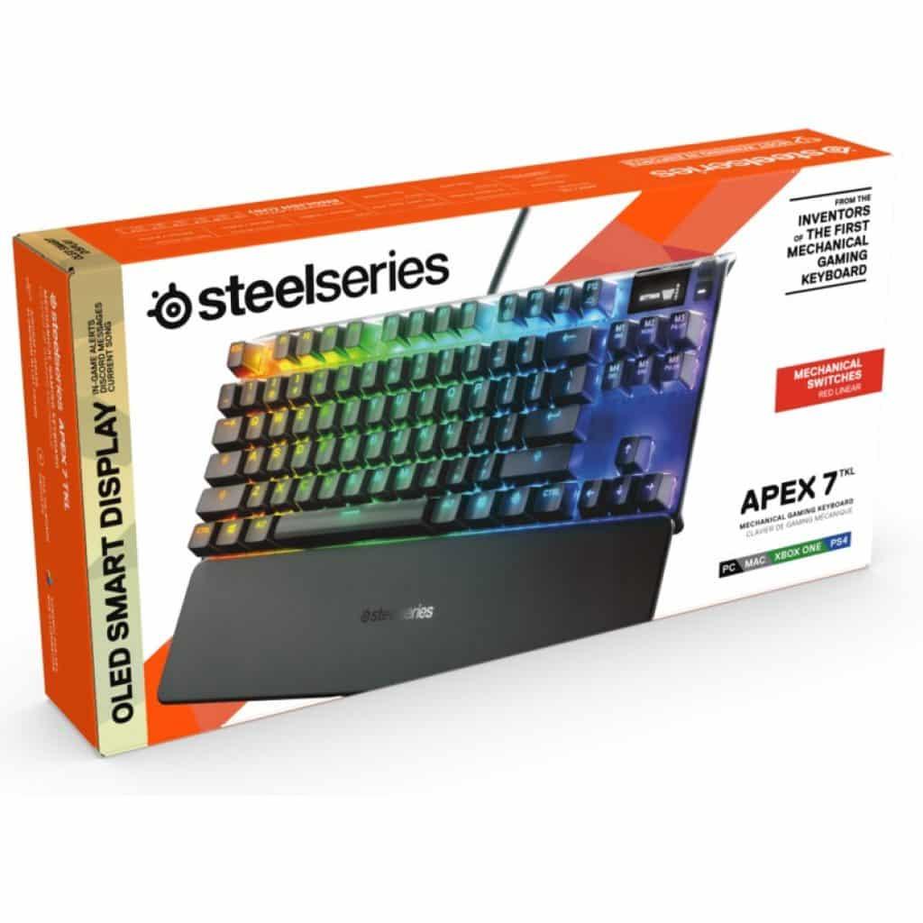 SteelSeries Apex 7 TKL (RED Linear Mechanical Switches) OLED Smart ...