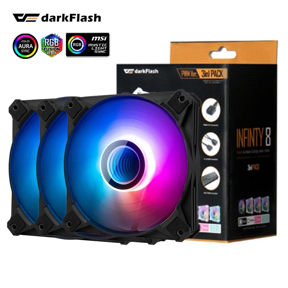 AIGO DarkFlash Infinity 8 Triple ARGB PWM Fan Pack 3 in 1