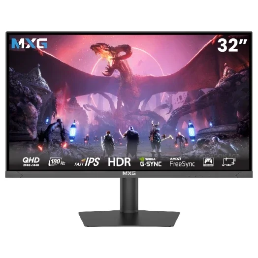 MXG G32IQ-18 Gaming Monitor, 32 QHD 180Hz 1ms IPS, HDR, G-Sync And ...